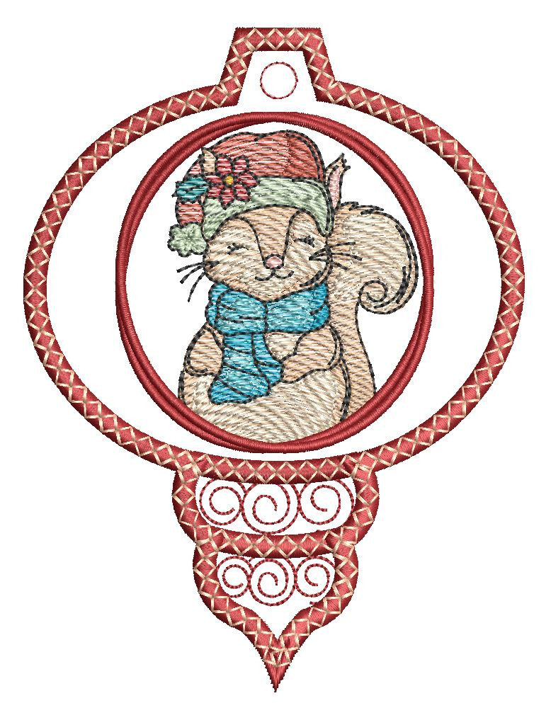 Squirrel Ornament - Embroidery Designs