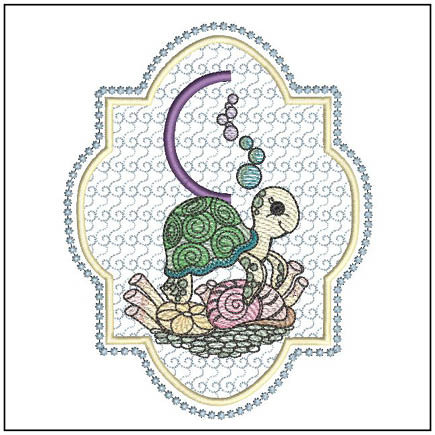 Turtle On Shells ABCs - C - Embroidery Designs