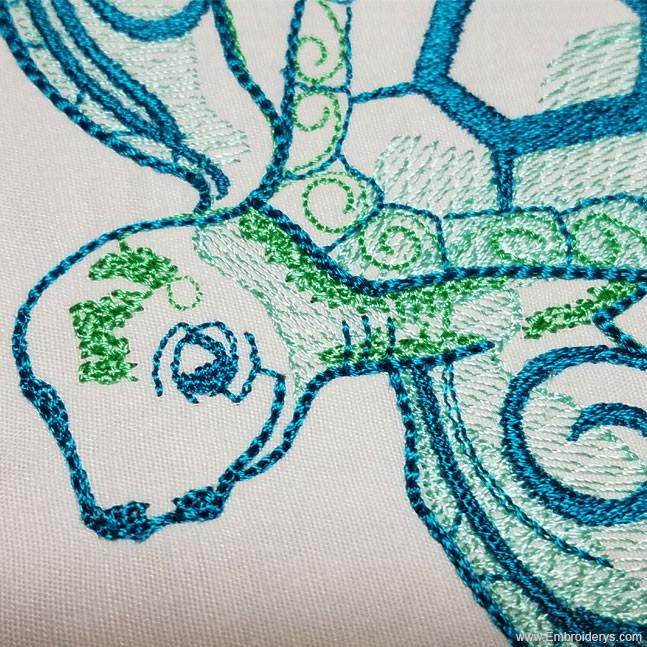 Noble & Wise Sea Turtle - Embroidery Designs