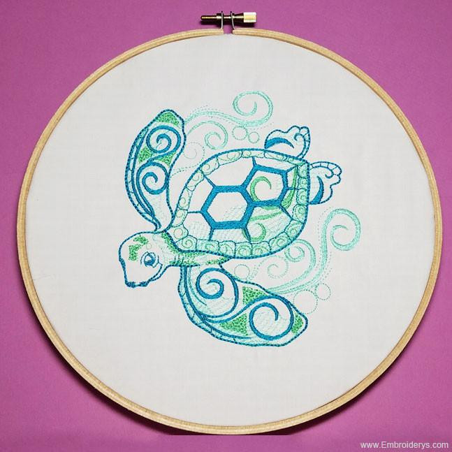 Noble & Wise Sea Turtle - Embroidery Designs