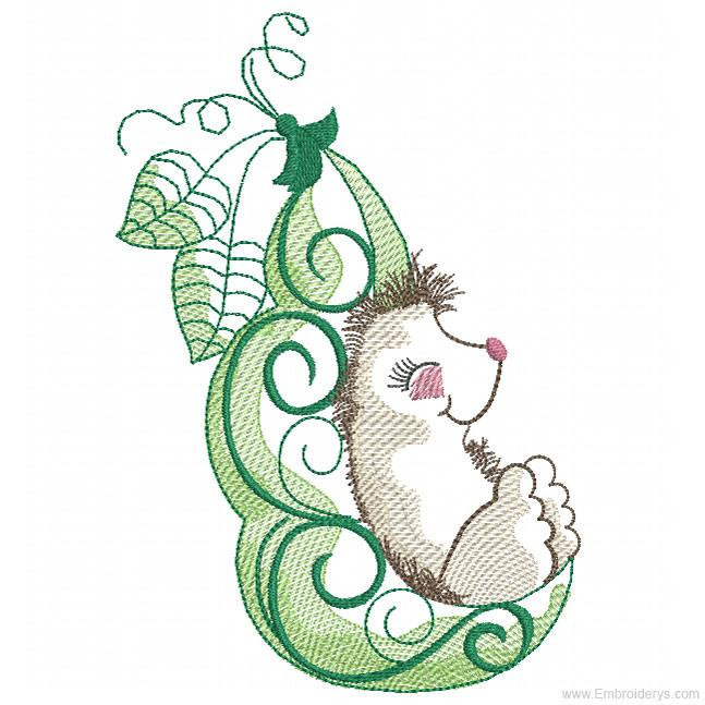 Cute Baby Hedgehog Love - Embroidery Designs