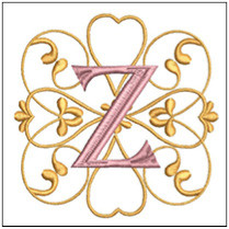 Monogram Swirls ABCs - X - Fits a 4x4" Hoop - Machine Embroidery ...