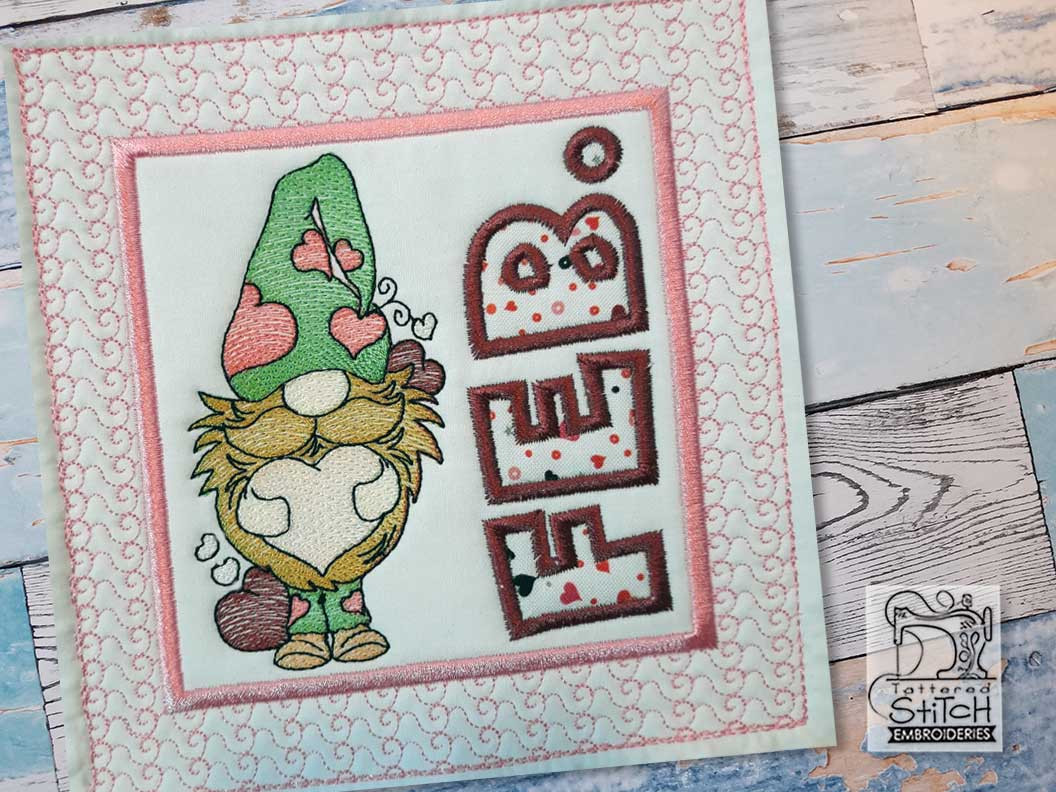 February Gnome Quilt Block - Embroidery Designs & Patterns