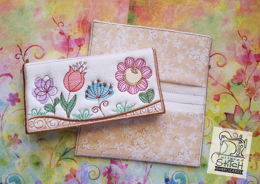 Spring Flowers Checkbook Cover - In the Hoop - Machine Embroidery ...