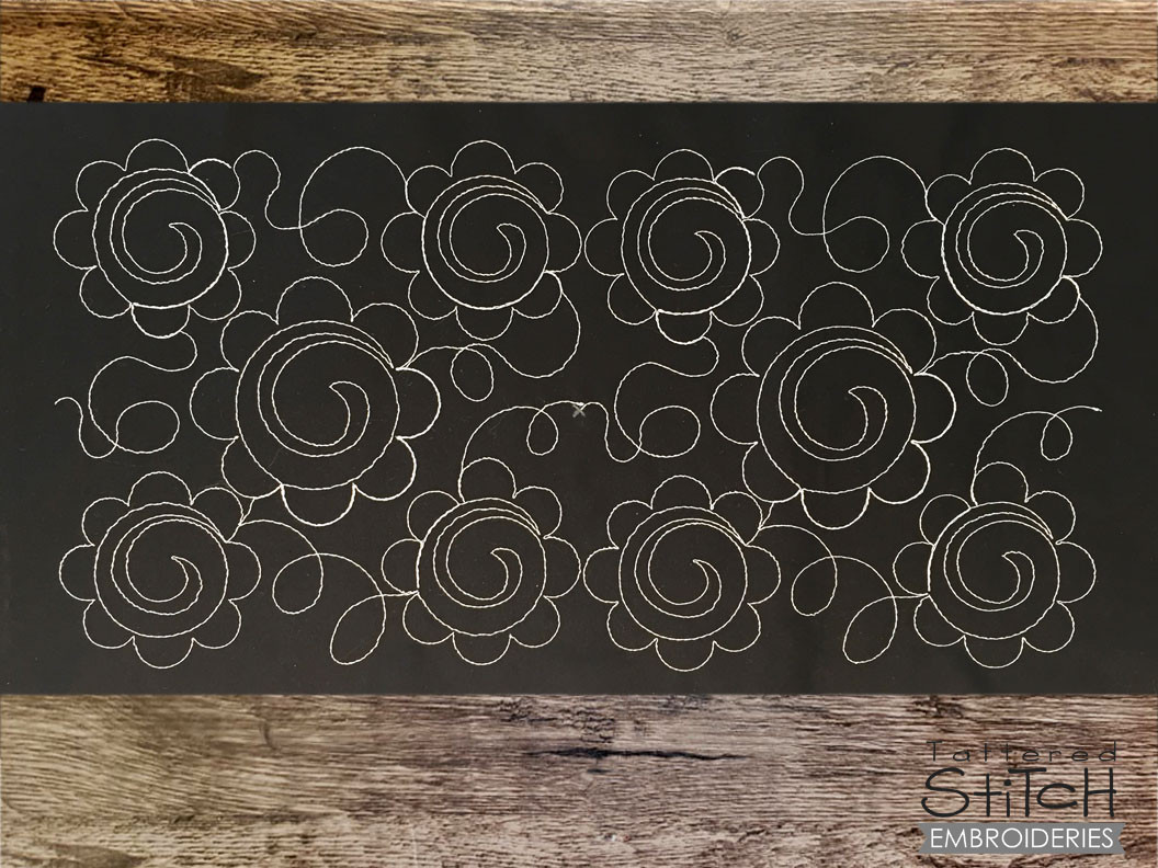 Flowers 1 Edge to Edge Quilt Block - Embroidery Designs