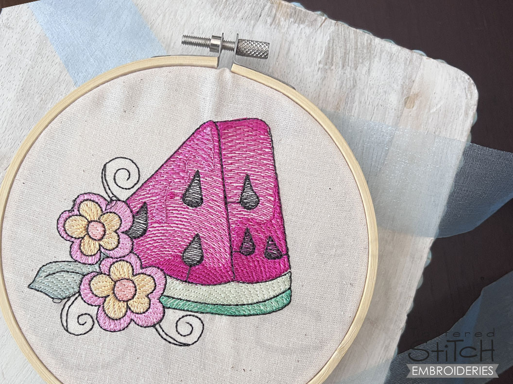 Watermelon Bundle - Machine Embroidery - Tattered Stitch Embroideries