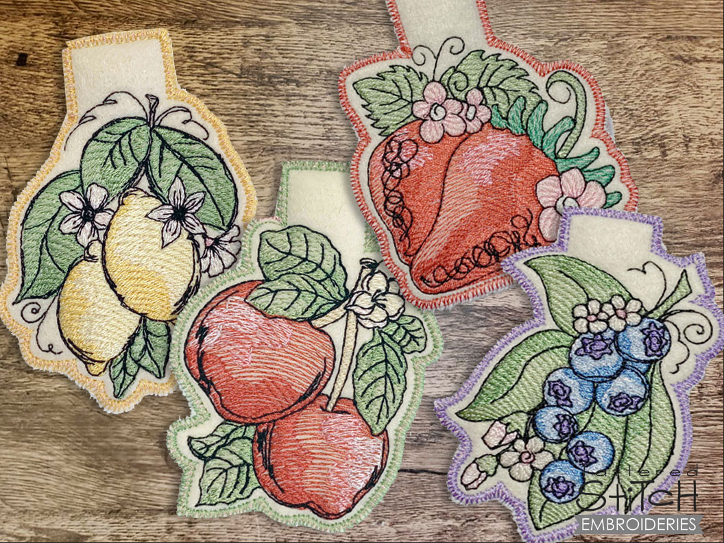 Apples Clothespin Magnet - Embroidery Designs & Patterns