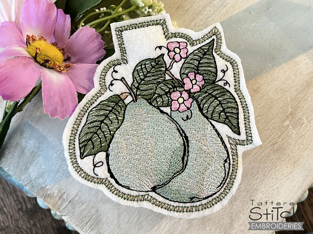 Pears Clothespin Magnet - Embroidery Designs & Patterns