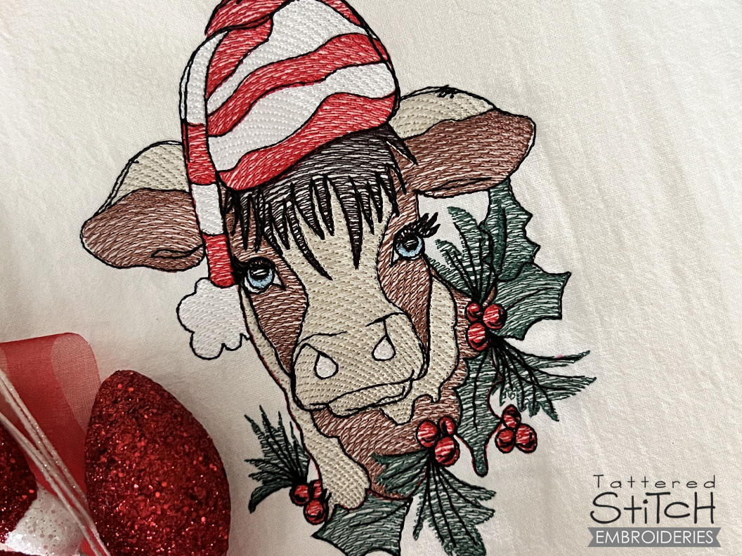 Holiday Cow - Embroidery Designs & Patterns