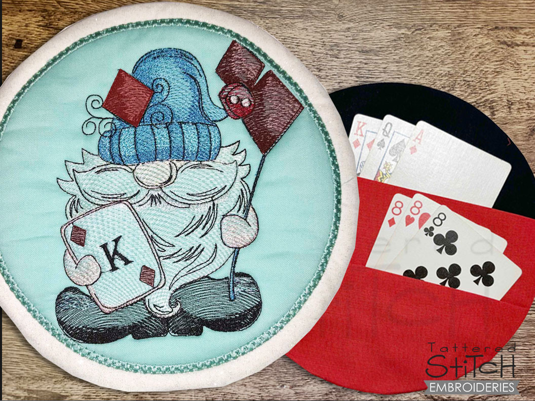 Diamonds Playing Cards Gnome Holder - Embroidery Designs