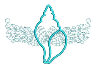 Conch Shell Applique - Fits a 5x7, 6x10, and 8x12" Hoop - Embroidery ...