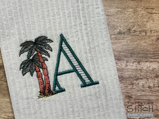 Palm Trees ABCs - A - Fits a 4x4" Hoop Embroidery Designs - Tattered ...