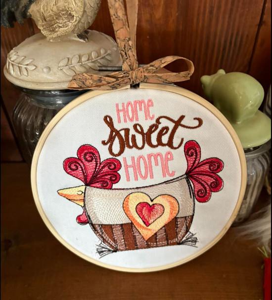 Home Sweet Home Chicken - Embroidery Designs
