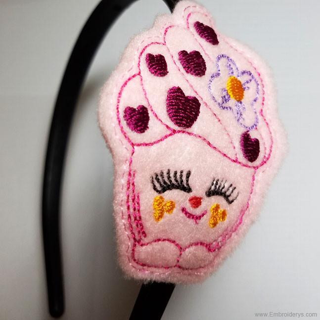Cupcake Felty Headband Slider - Embroidery Designs