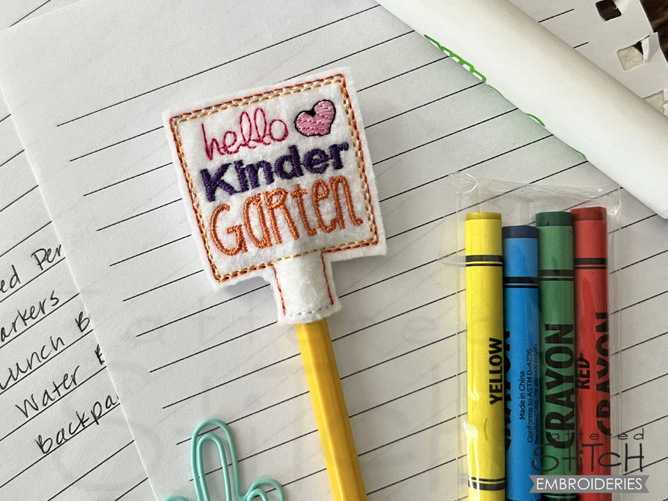 Back to School pencil toppers Bundle - Embroidery Designs & Patterns