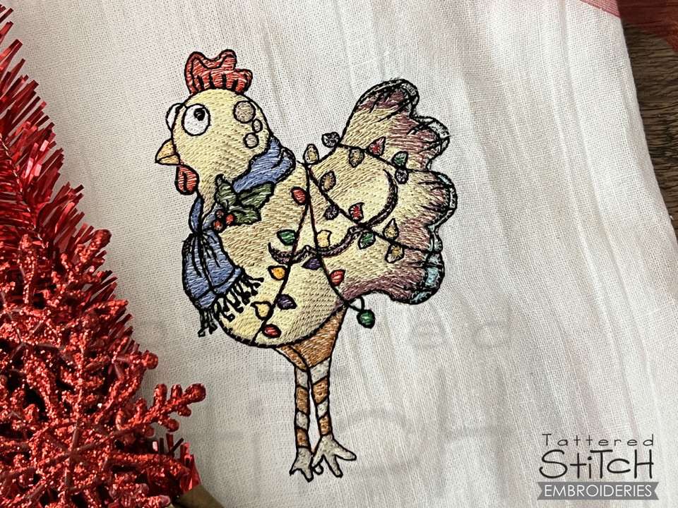 Holiday Chicken - Embroidery Designs & Patterns