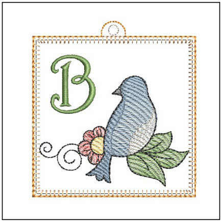 Bluebird ABCs Charm - Embroidery Designs & Patterns
