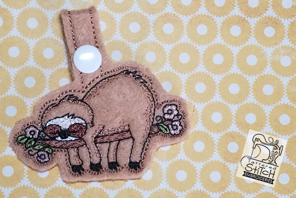 Sloth Key Chain - Embroidery Designs & Patterns