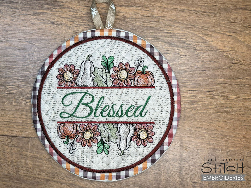 Fall Blessed Hot Pad - Embroidery Designs