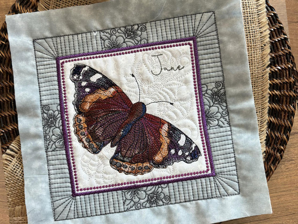 June Red Admiral Butterfly of the Month - Embroidery Designs & Patterns