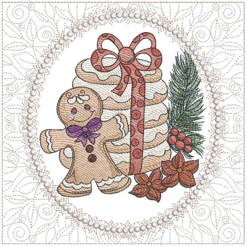 Gingerbread Man & Cookies Quilt Block