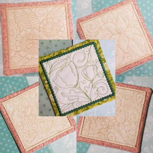 Floral Mug Rug Bundle - Embroidery Designs & Patterns