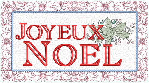 Joyeux Noel Block - Embroidery Designs & Patterns