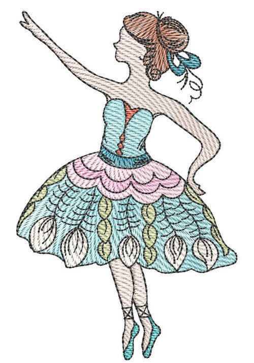 Ballerina - Fits a 4x4", 5x7" & 8x8" Hoop - Machine Embroidery Designs ...