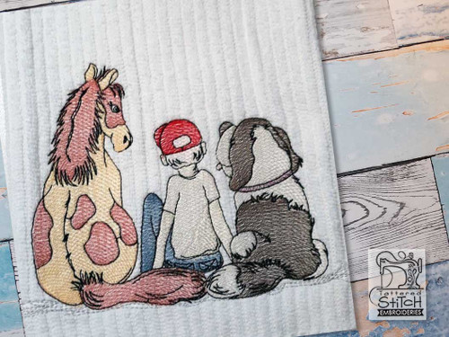 A Boy's Best Friends - Embroidery Designs & Patterns