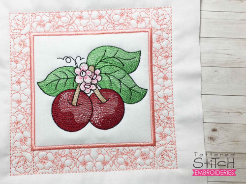 Cherries Quilt Block - Embroidery Designs & Patterns