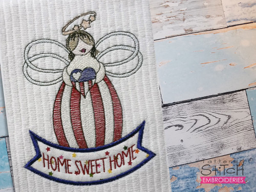 Home Sweet Home Angel - Fits a 4x4, 5x7 & 6x10" Hoop - Machine ...
