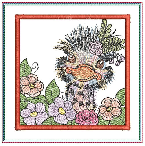 Emu Coaster - Fits a 5x7" Hoop - Machine Embroidery Designs - Tattered ...