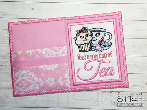 Cup of Tea Teabag Holder 5x7 - Embroidery Designs & Patterns
