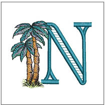 Palm Trees ABCs -N- Fits a 4x4" Hoop Embroidery Designs - Tattered ...