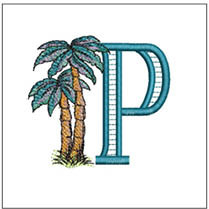 Palm Trees ABCs-P- Fits a 4x4" Hoop Embroidery Designs - Tattered ...