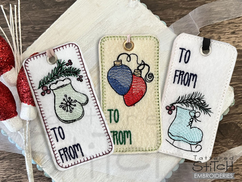 Holiday Gift Tags - Embroidery Designs & Patterns