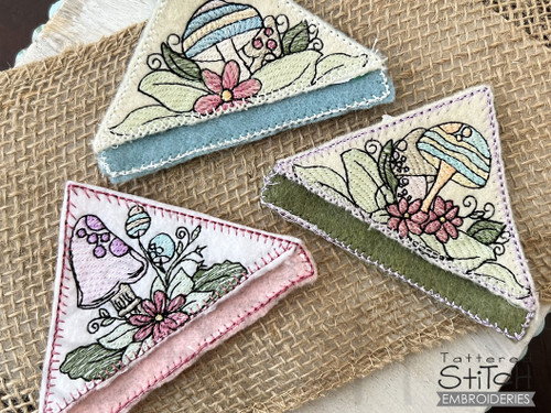 Mushrooms Corner Book Marks Bundle - Embroidery Designs & Patterns