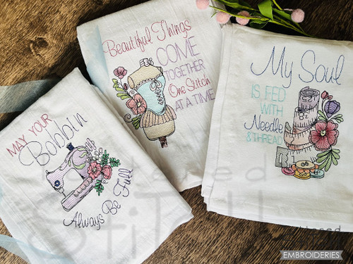 Sewing Notions with Phrases Bundle - Embroidery Designs
