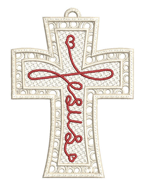 Cross - Free Standing Lace Ornament - Embroidery Designs & Patterns