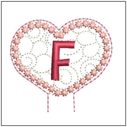 Flourished Heart Pencil Topper ABCs - Embroidery Designs & Patterns