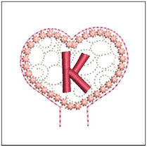 Flourished Heart Pencil Topper ABCs - Embroidery Designs & Patterns