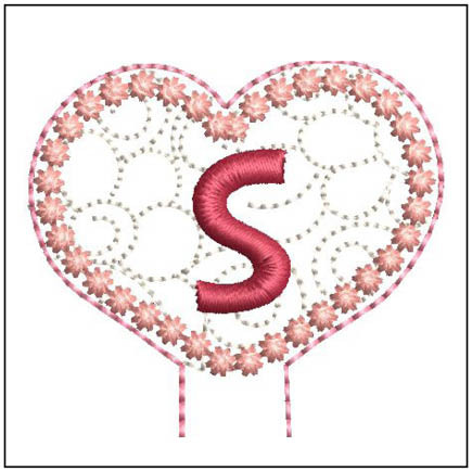 Flourished Heart Pencil Topper ABCs - Embroidery Designs & Patterns