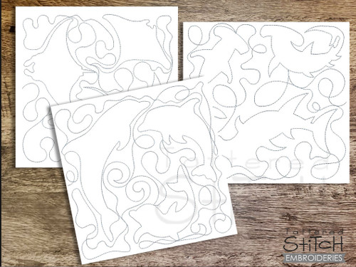 Sea Life Edge to Edge Quilt Block Bundle - Embroidery Designs