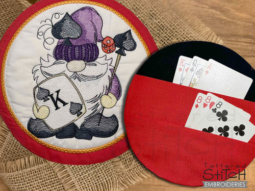 Spades Playing Cards Gnome Holder - Embroidery Designs