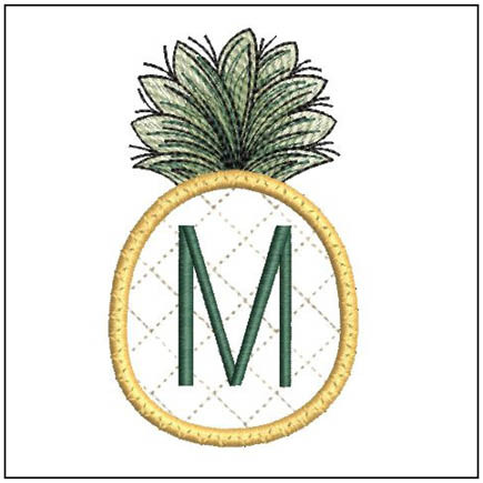 Pineapple Applique ABCs - M - Embroidery Designs & Patterns - Tattered ...