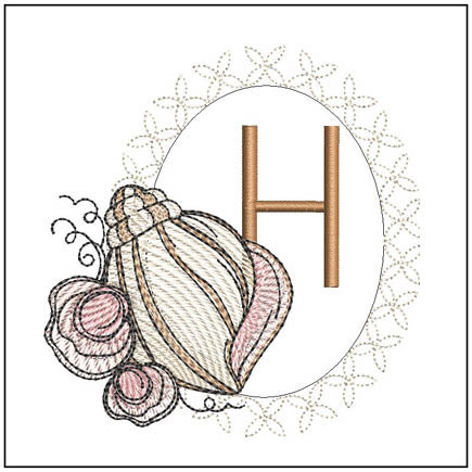 Conch Shell ABCs - H - Embroidery Designs & Patterns - Tattered Stitch ...