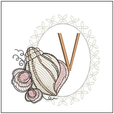 Conch Shell ABCs - V - Embroidery Designs & Patterns - Tattered Stitch ...