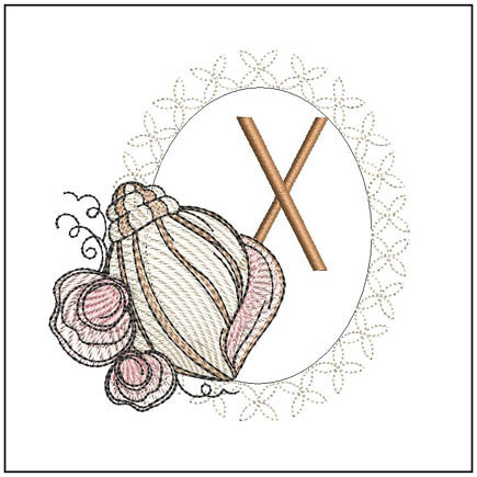 Conch Shell ABCs - X - Embroidery Designs & Patterns - Tattered Stitch ...