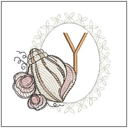 Conch Shell ABCs - Y - Embroidery Designs & Patterns - Tattered Stitch ...