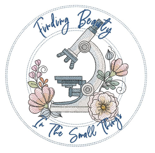 Beauty Microscope Label Embroidery Designs